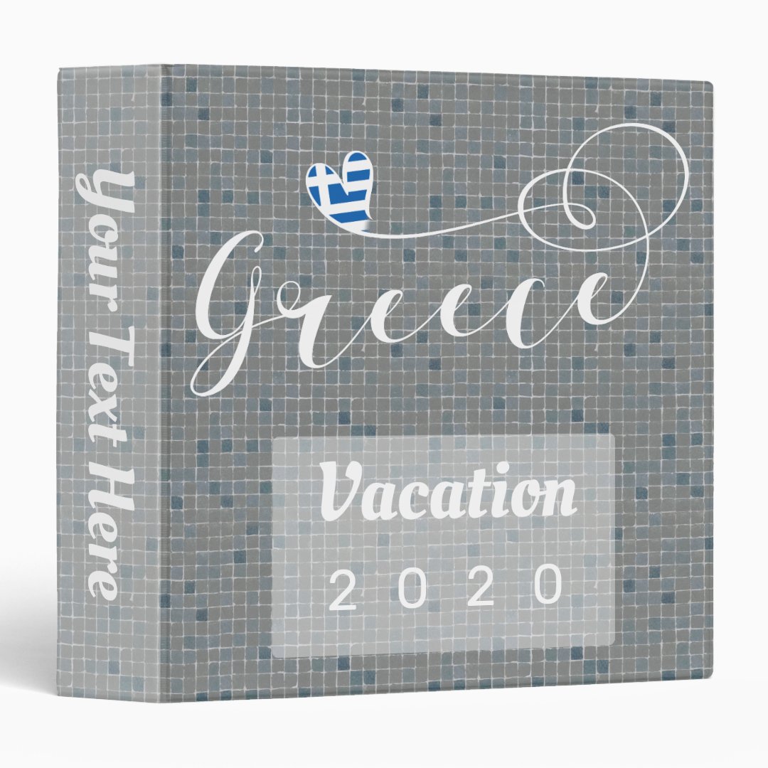 Greece Greek Vacation Album, Family Recipes 3 Ring Binder | Zazzle