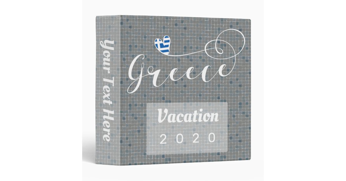 Greece Greek Vacation Album, Family Recipes 3 Ring Binder | Zazzle