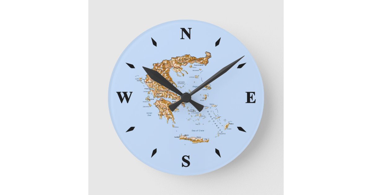 Greece Map Clock | Zazzle
