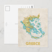 Greece map postcard | Zazzle