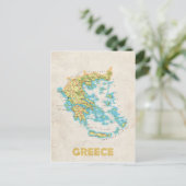 Greece map postcard | Zazzle