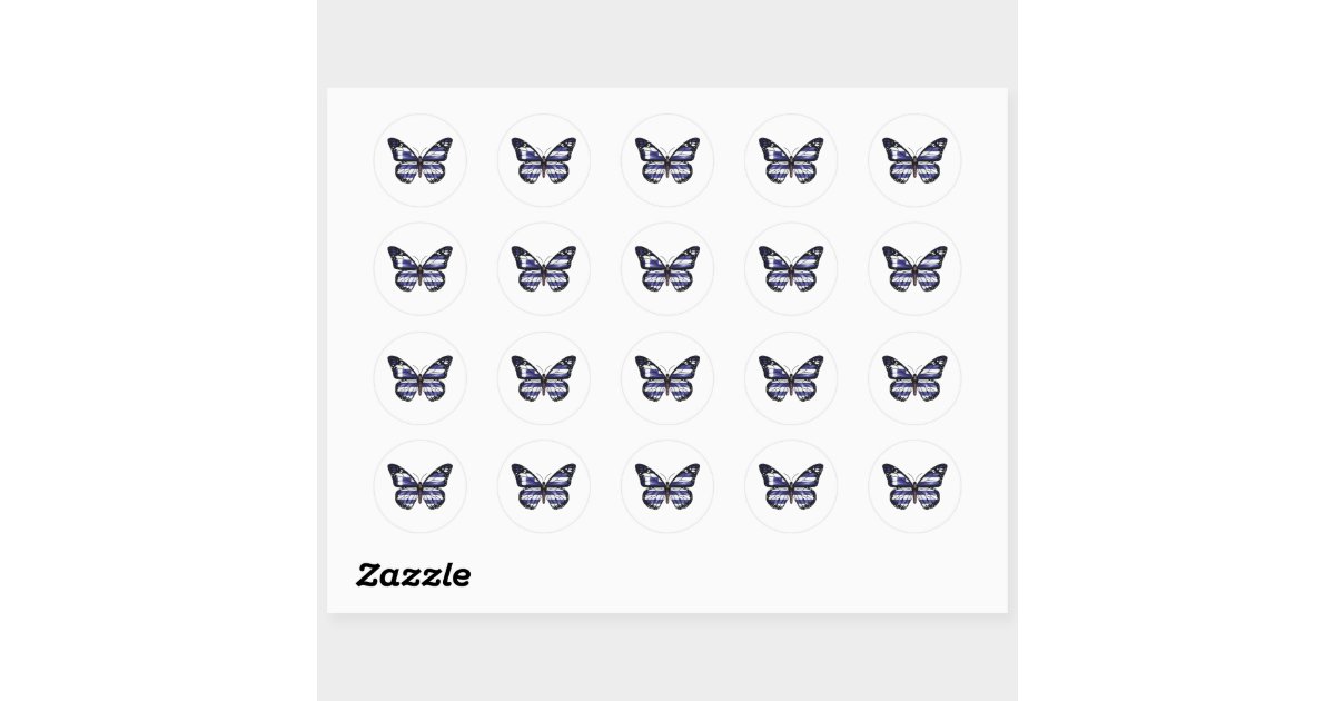 Greece Monarch Butterfly Flag Classic Round Sticker | Zazzle