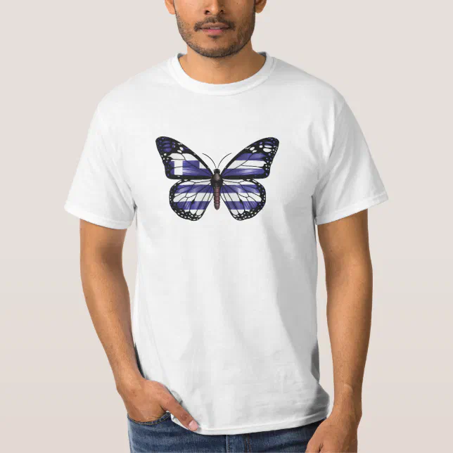 Greece Monarch Butterfly Flag T-Shirt | Zazzle