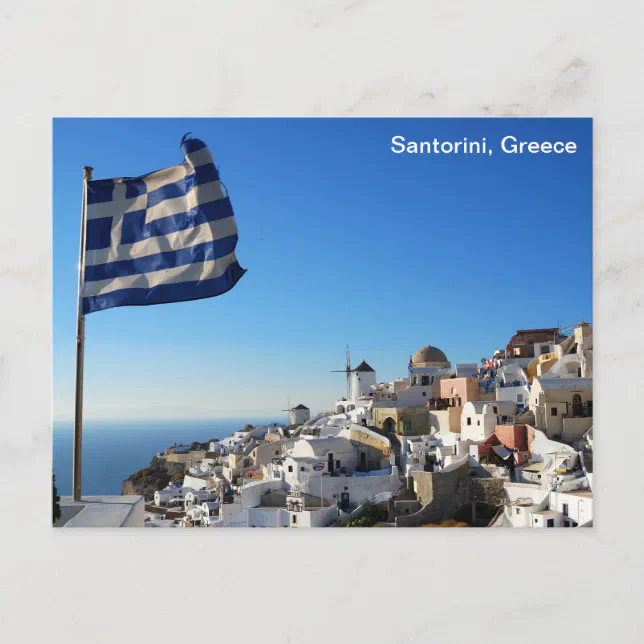 Greece Postcard with Santorini landscape | Zazzle