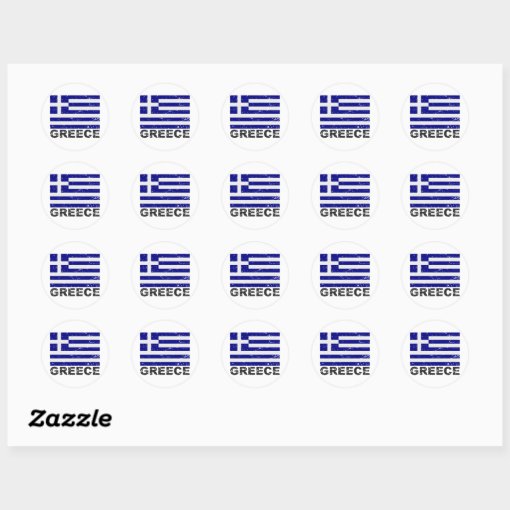 Greece Vintage Flag Classic Round Sticker | Zazzle