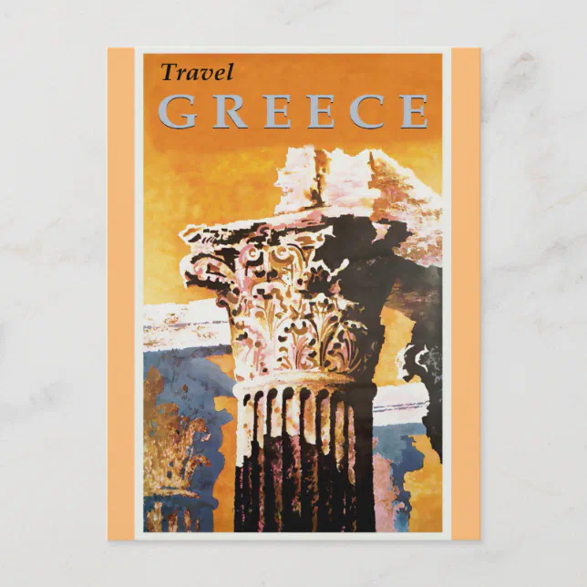 Greece Vintage Greek Travel Poster Postcard | Zazzle