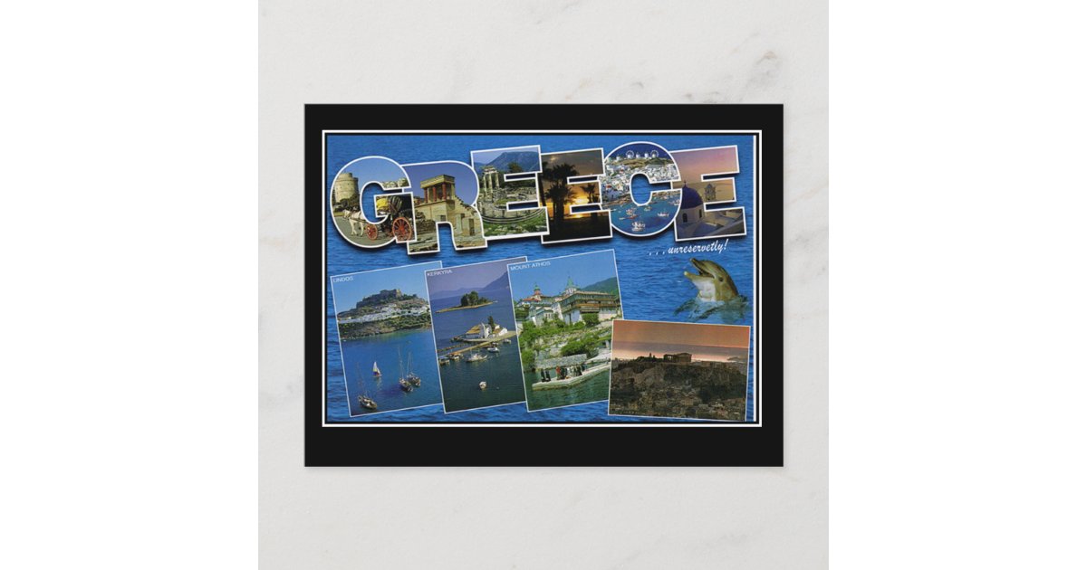 Greece Vintage Travel Postcard Hello From Greece | Zazzle