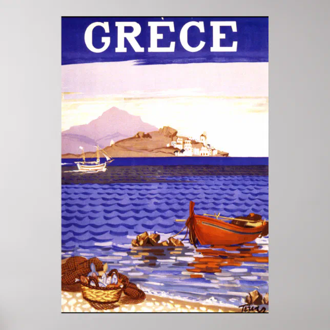 Greece Vintage Travel Poster | Zazzle
