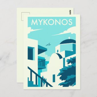 Greek Aegean Island of Mykonos Poster Postcard | Zazzle