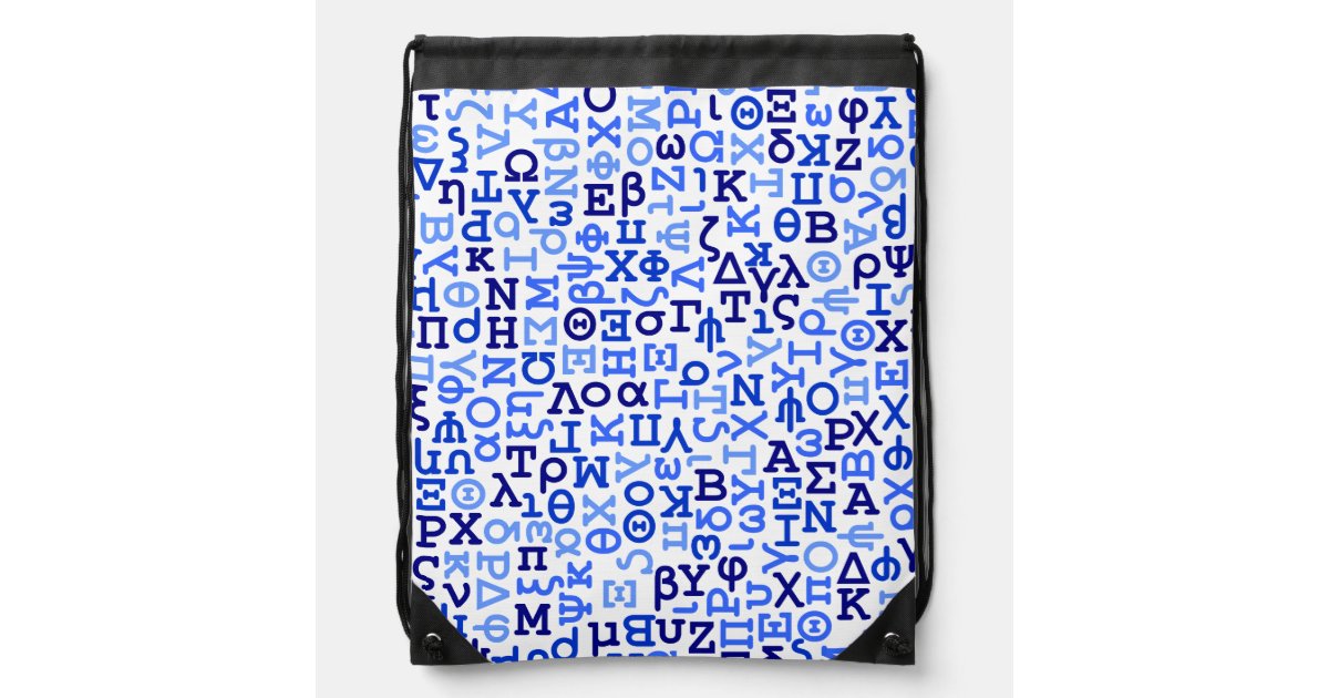 Greek alphabet drawstring bag | Zazzle