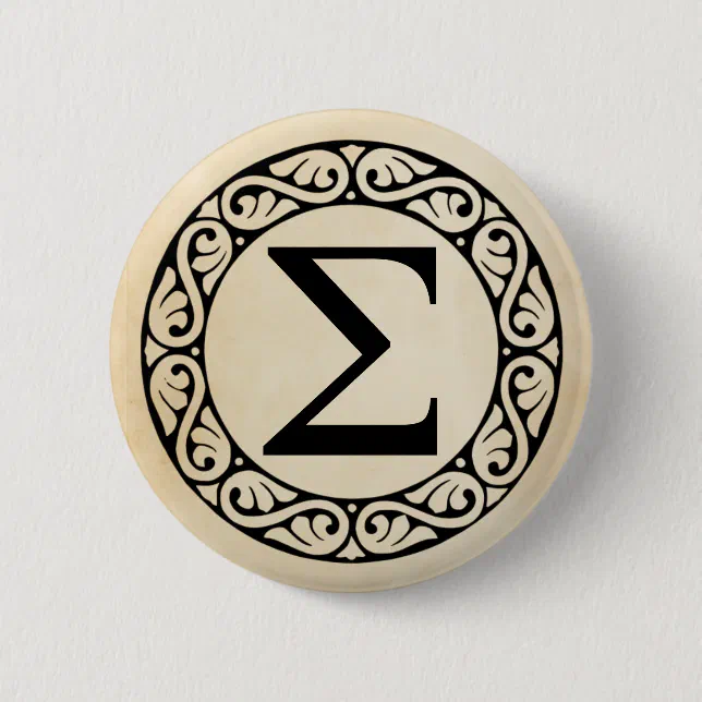 Greek Alphabet Letter Sigma Button | Zazzle