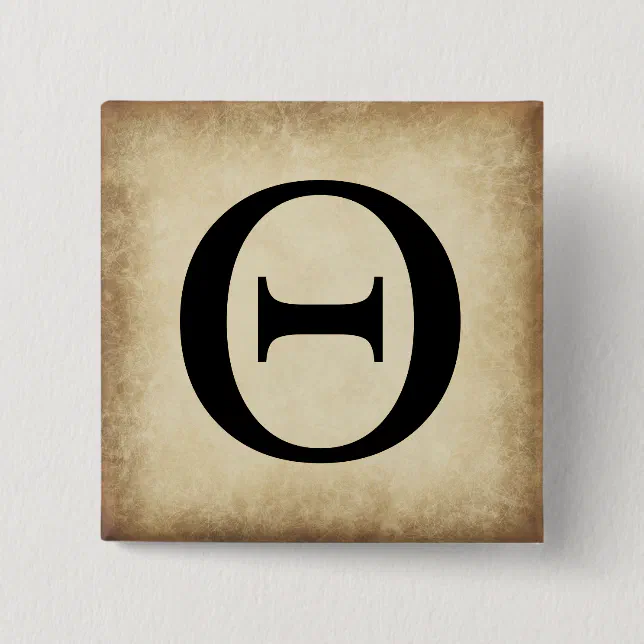 Greek Alphabet Letter Theta Button | Zazzle