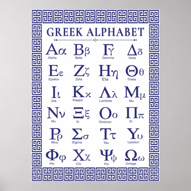 Greek Alphabet Poster | Zazzle