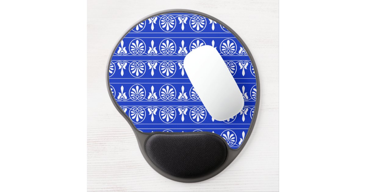 Greek Arabesque Mediterranean Pattern Blue Gel Mouse Pad | Zazzle