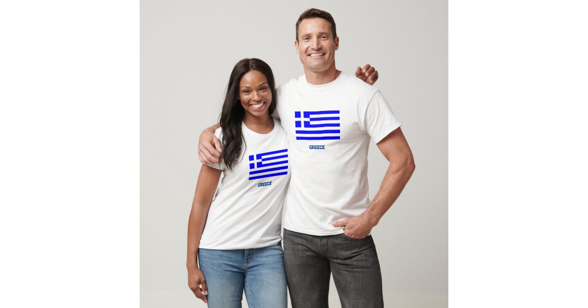 Greek Blue and White Flag- T-Shirt | Zazzle