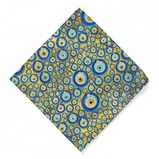 Greek Blue Glass Evil Eye Amulet Pattern Bandana | Zazzle