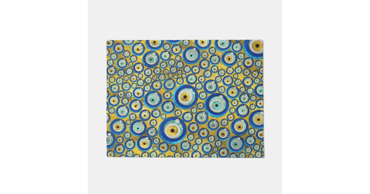 Greek Blue Glass Evil Eye Amulet Pattern Doormat | Zazzle