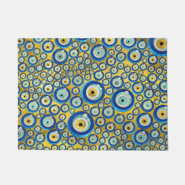 Greek Blue Glass Evil Eye Amulet Pattern Doormat | Zazzle