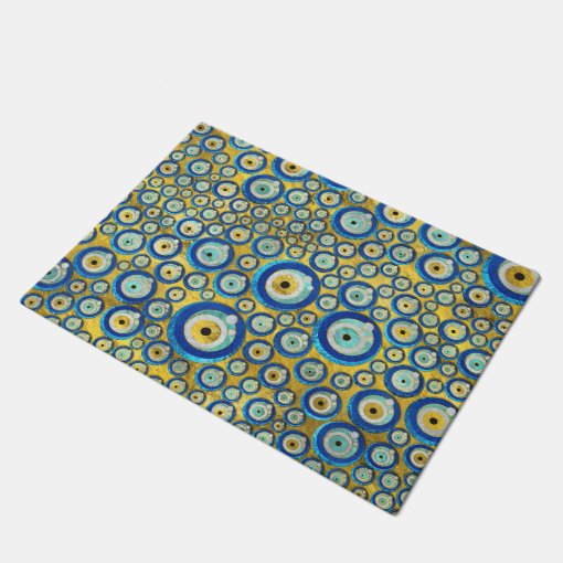 Greek Blue Glass Evil Eye Amulet Pattern Doormat | Zazzle