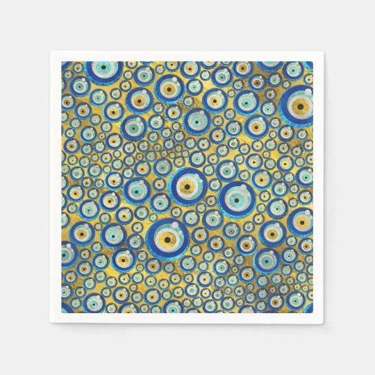 Greek Blue Glass Evil Eye Amulet Pattern Napkins | Zazzle.com