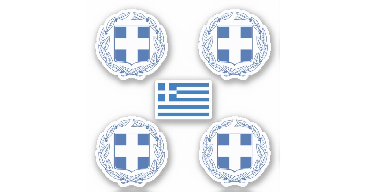 Greek coat of arms and flag Sticker | Zazzle