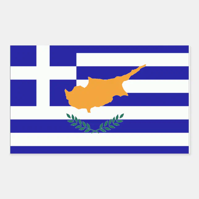 Greek Cyprus Flag Rectangular Sticker | Zazzle