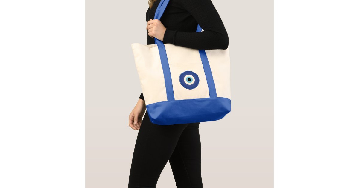 Greek Evil Eye Blue White Tote Bag | Zazzle