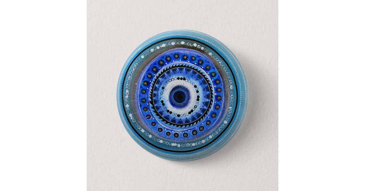 Greek Evil Eye Button | Zazzle