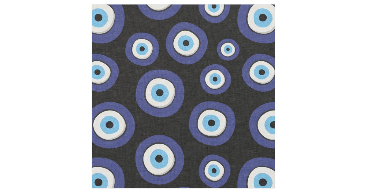 Greek Evil Eye Pattern Fabric | Zazzle