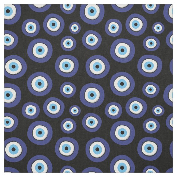 Evil Eye Pattern Fabric | Zazzle.com