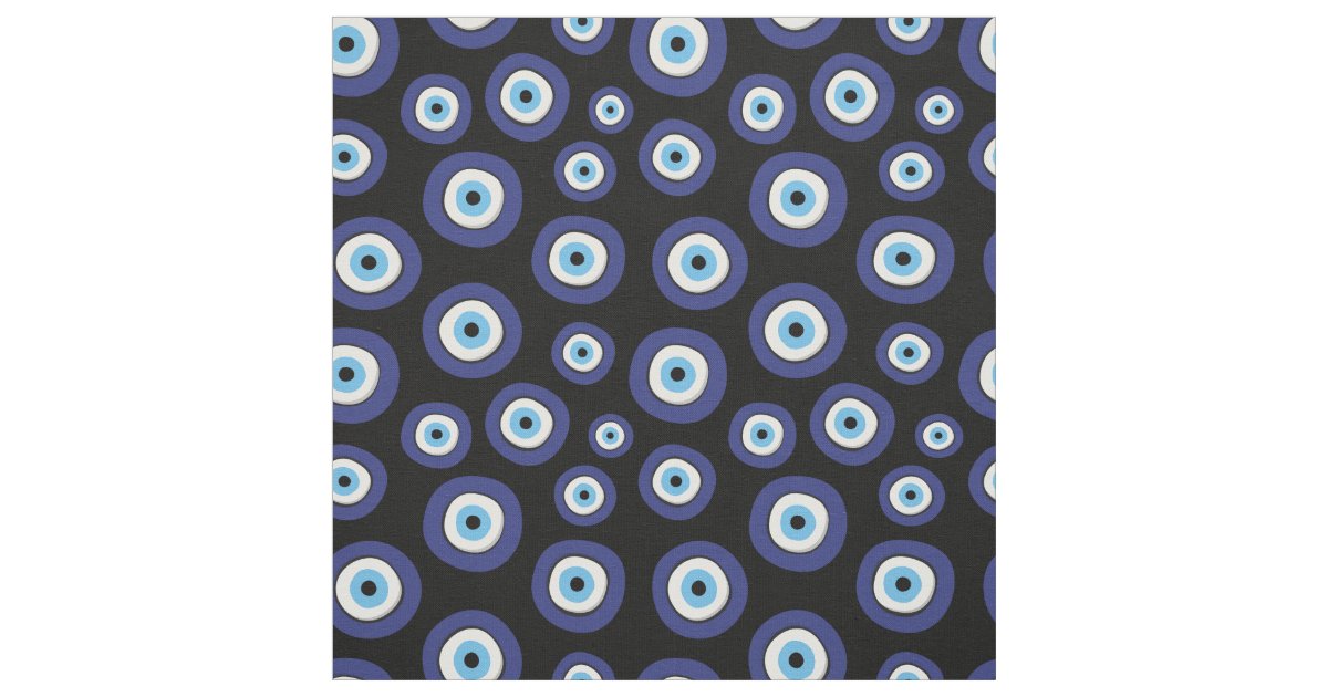 Greek Evil Eye Pattern Fabric | Zazzle
