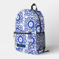 Greek Eye Good Luck Symbol Pattern Name Printed Backpack | Zazzle
