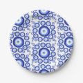 Greek Eye Good Luck Symbol Pattern Paper Plates | Zazzle