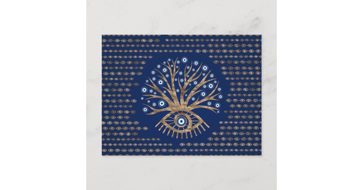 Greek Eye Tree - Mati Mataki - Matiasma Holiday Postcard | Zazzle
