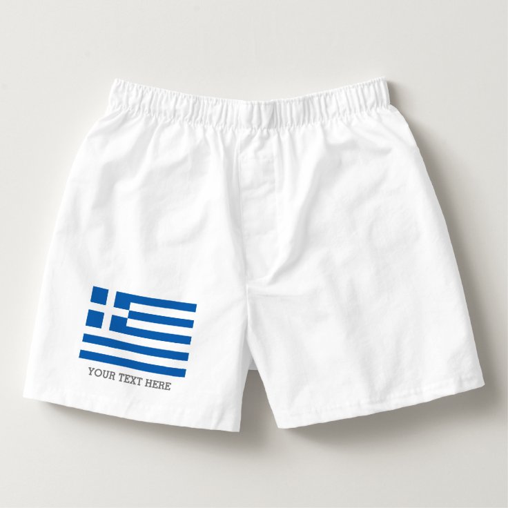 Greek flag boxer shorts underwear for men | Zazzle