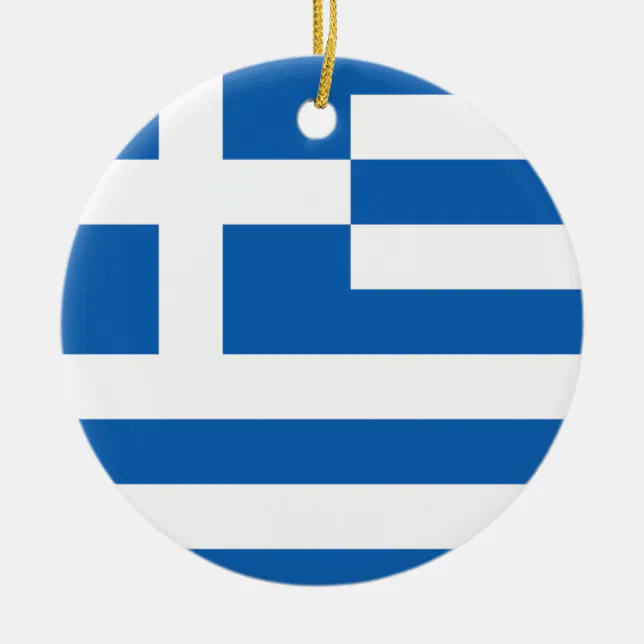 Greek flag custom Christmas tree ornament | Zazzle