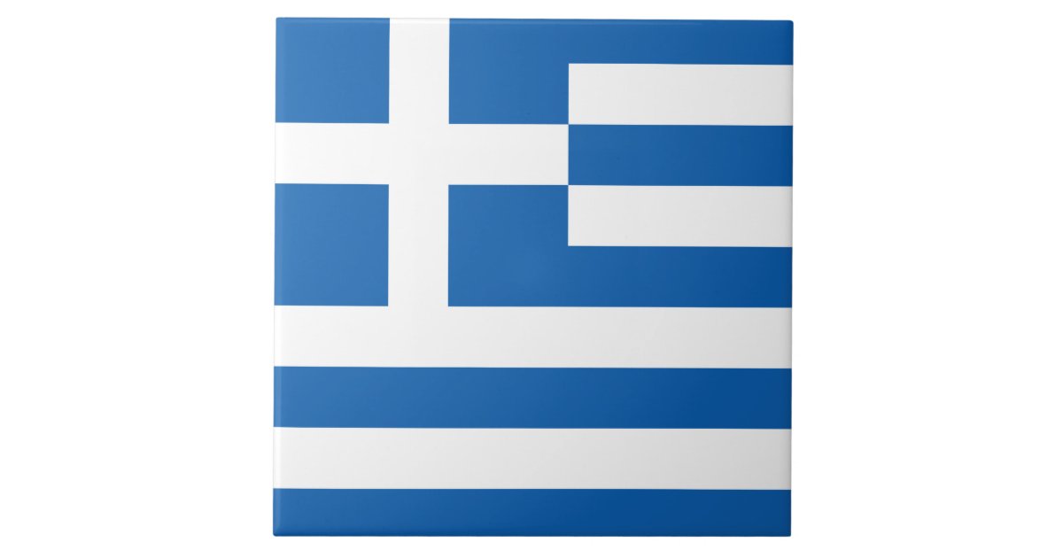 Greek Flag (Greece) Ceramic Tile | Zazzle