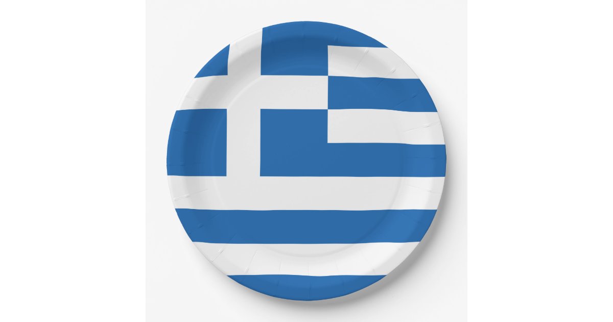 Greek Flag (Greece) Paper Plates | Zazzle