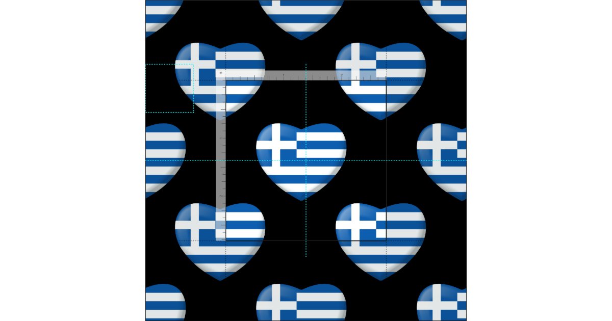 Greek Flag Heart Pattern Fabric | Zazzle