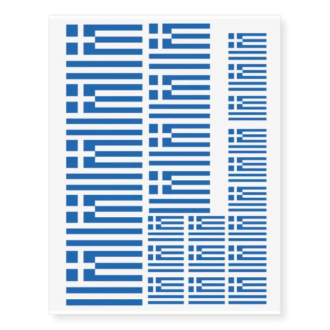 Greek flag of Greece removable ink Temporary Tattoos | Zazzle
