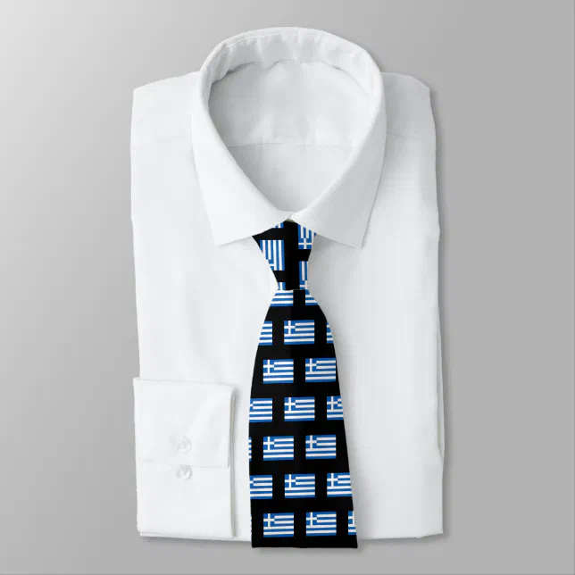 Greek Flag Pattern Neck Tie | Zazzle