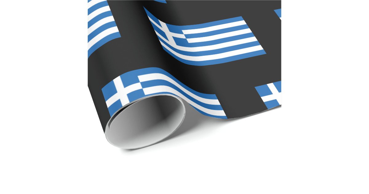 Greek Flag Pattern Wrapping Paper | Zazzle