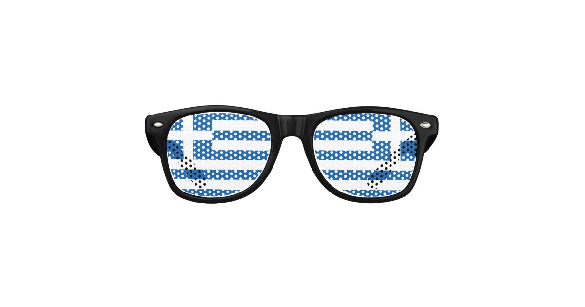 Greek Flag Retro Sunglasses | Zazzle
