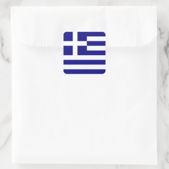 Greek Flag Square Sticker | Zazzle