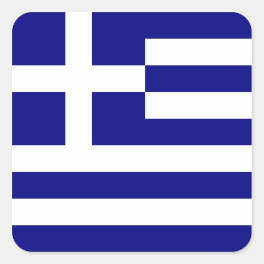 Greek Flag Square Sticker | Zazzle.com