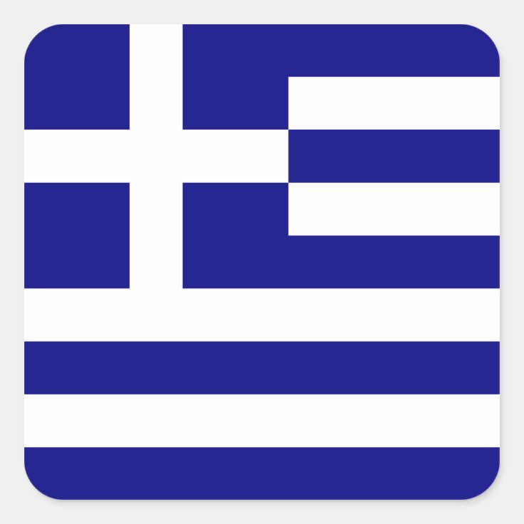 Greek Flag Square Sticker | Zazzle