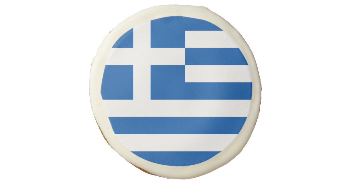 Greek Flag Sugar Cookie | Zazzle