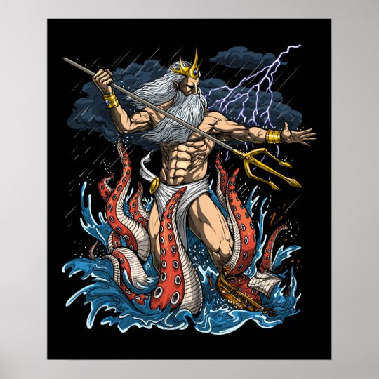 Greek God Poseidon Poster | Zazzle.com