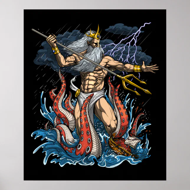 Greek God Poseidon Poster | Zazzle
