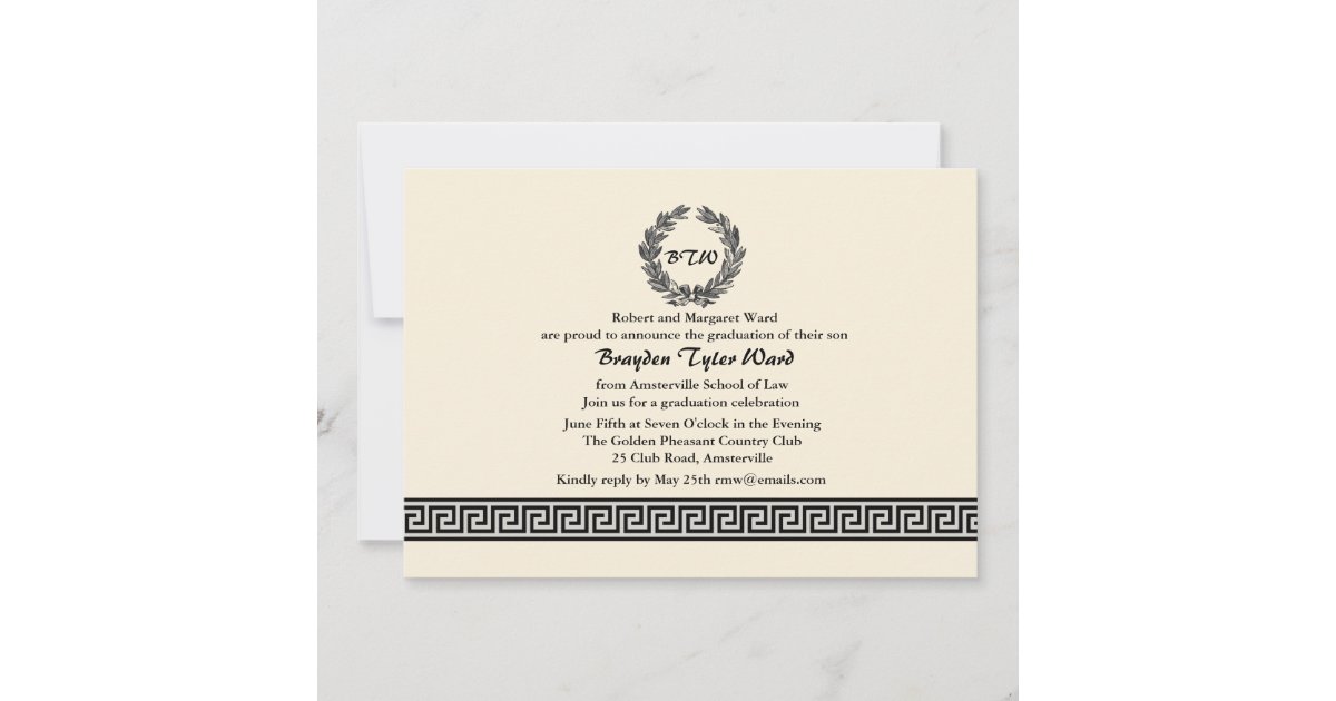Greek Key Border Invitation | Zazzle